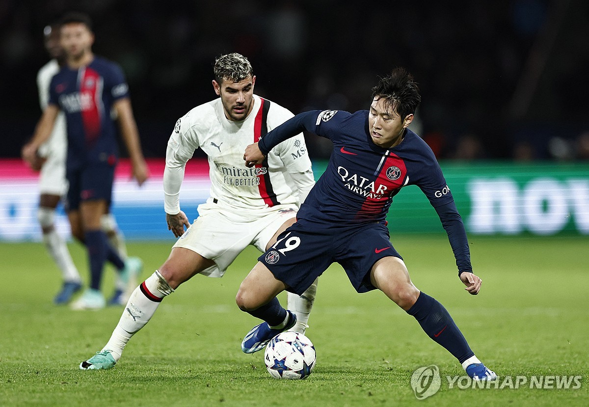 이강인, PSG·UCL 데뷔골 폭발…AC밀란전 3-0 완승에 쐐기 | 연합뉴스