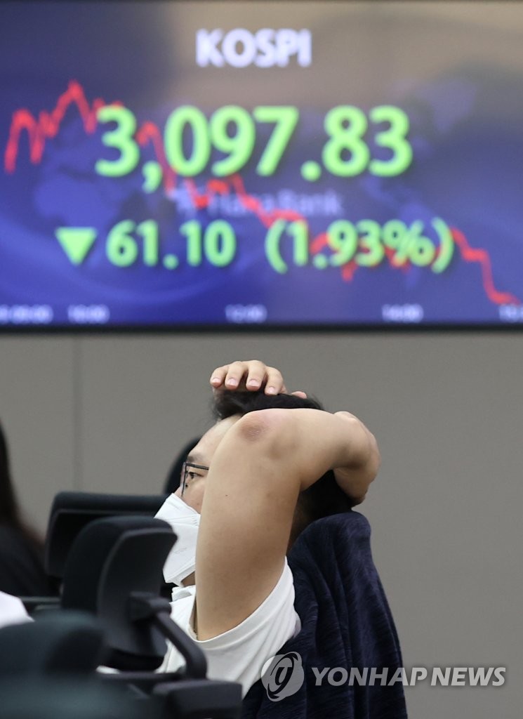 KOSPI tumbles | Yonhap News Agency