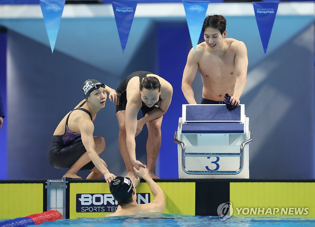 혼성 혼계영 동메달 획득한 한국 연합뉴스