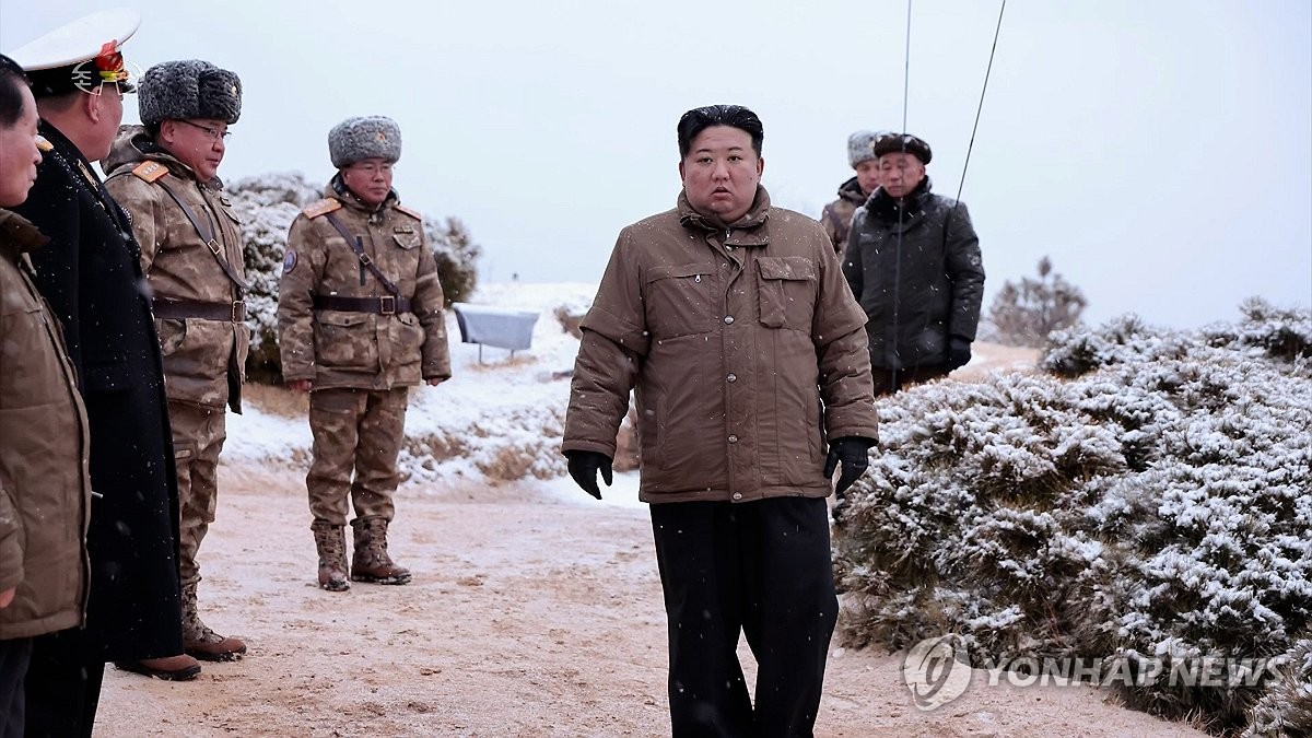 N K Leader Inspects Submarine Launched Cruise Missile Test Yonhap
